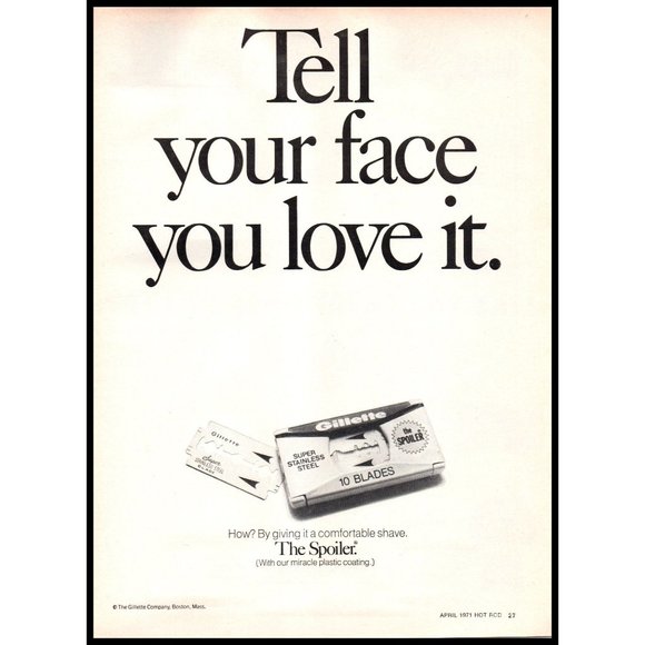 gillette | Art | 971 Gillette The Spoiler Safety Razor Blade Vintage ...